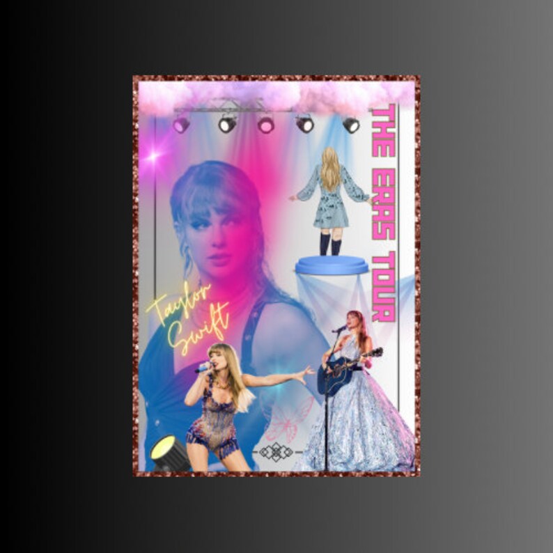 Taylor Swift the Eras Tour Inspired Artwork A4 Concert Tour Taylor ...