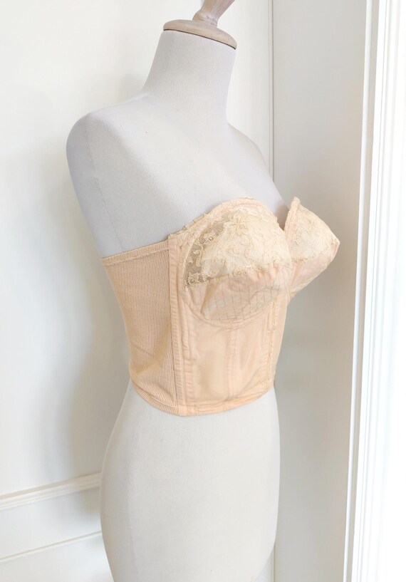 Authentic Italian 1950s longline corset bullet bra in… - Gem