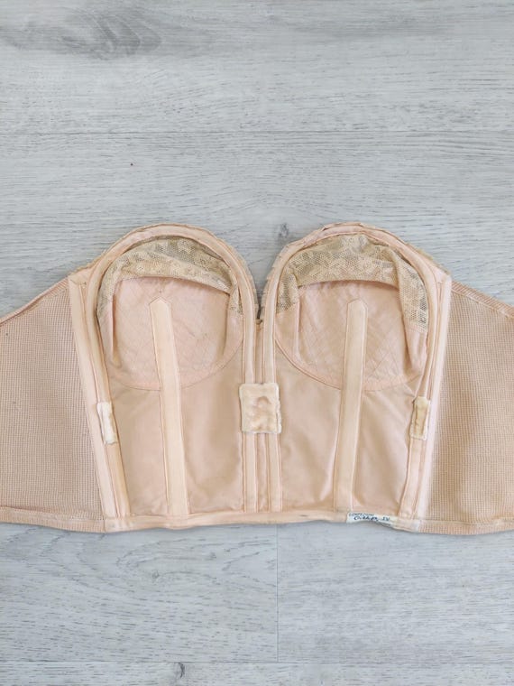 Authentic Italian 1950s longline corset bullet bra in… - Gem