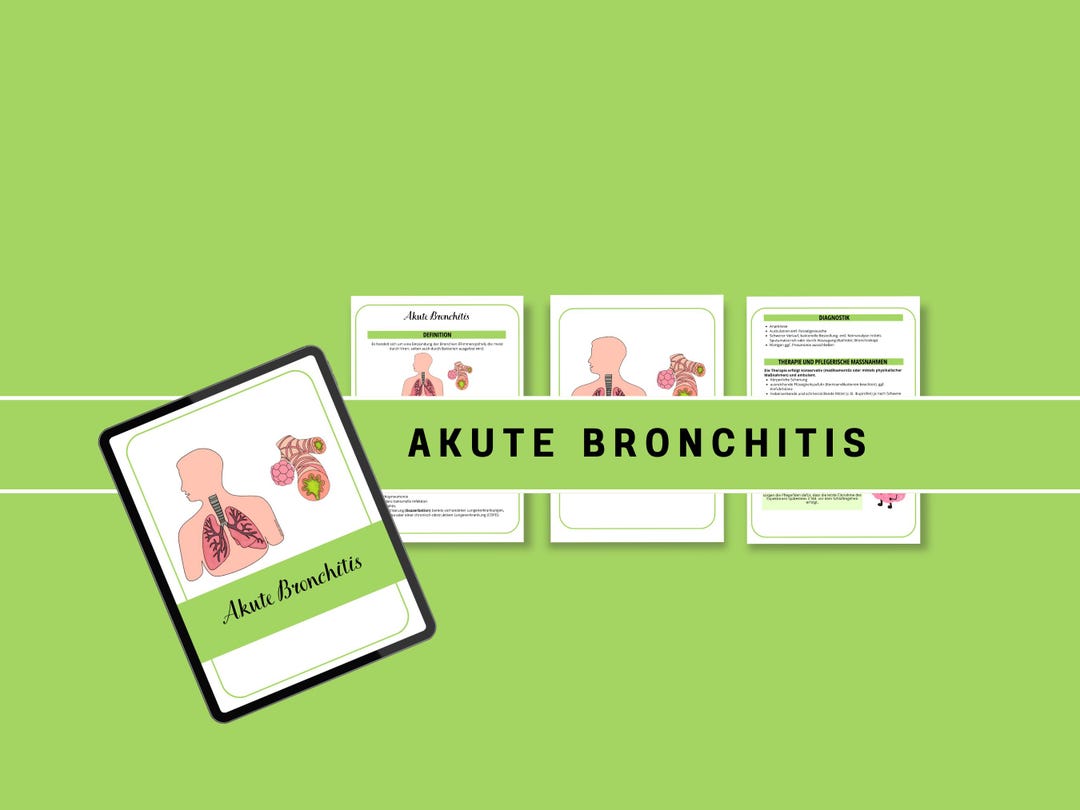 Akute Bronchitis | Lernzettel | Pflegeausbildung | Pflege | Medizin - Etsy