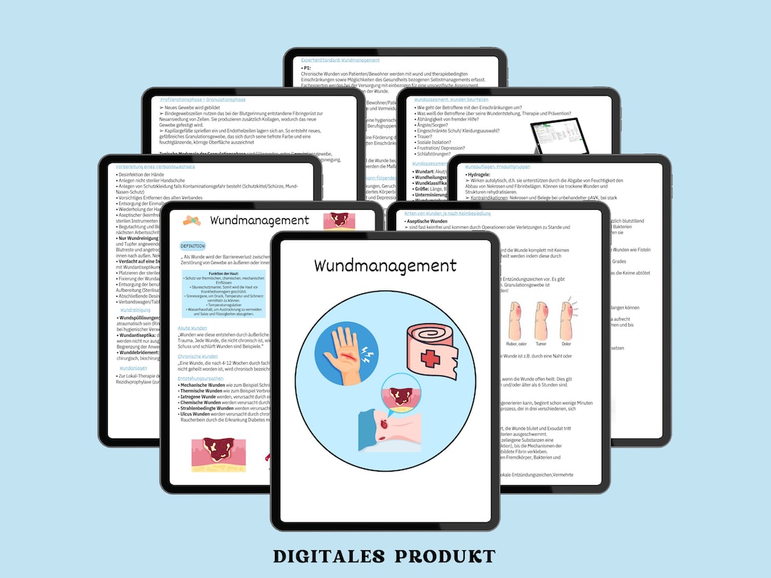Wundmanagement Lernzettel Pflegeausbildung Zusammenfassung - Etsy.de