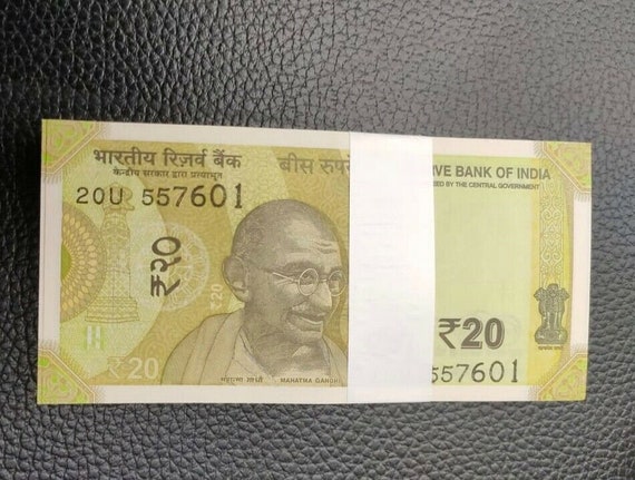 New Issue India 20 Rupees Banknote 2021 P-110 Letter R UNC - Etsy