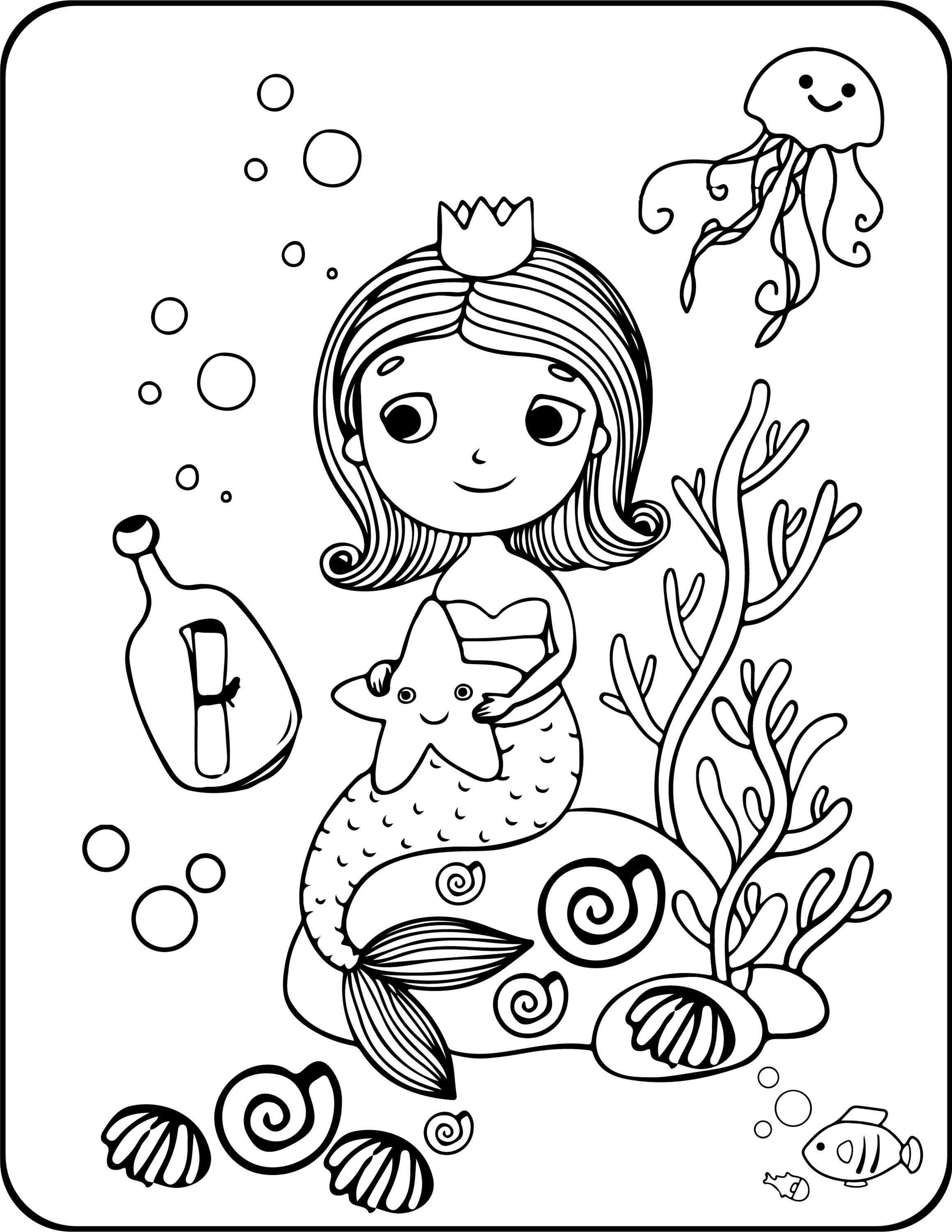 Magical Mermaids Coloring Pages for Kids - PDF Digital Download - Etsy