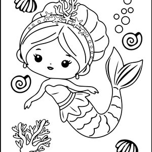 Magical Mermaids Coloring Pages for Kids - PDF Digital Download - Etsy