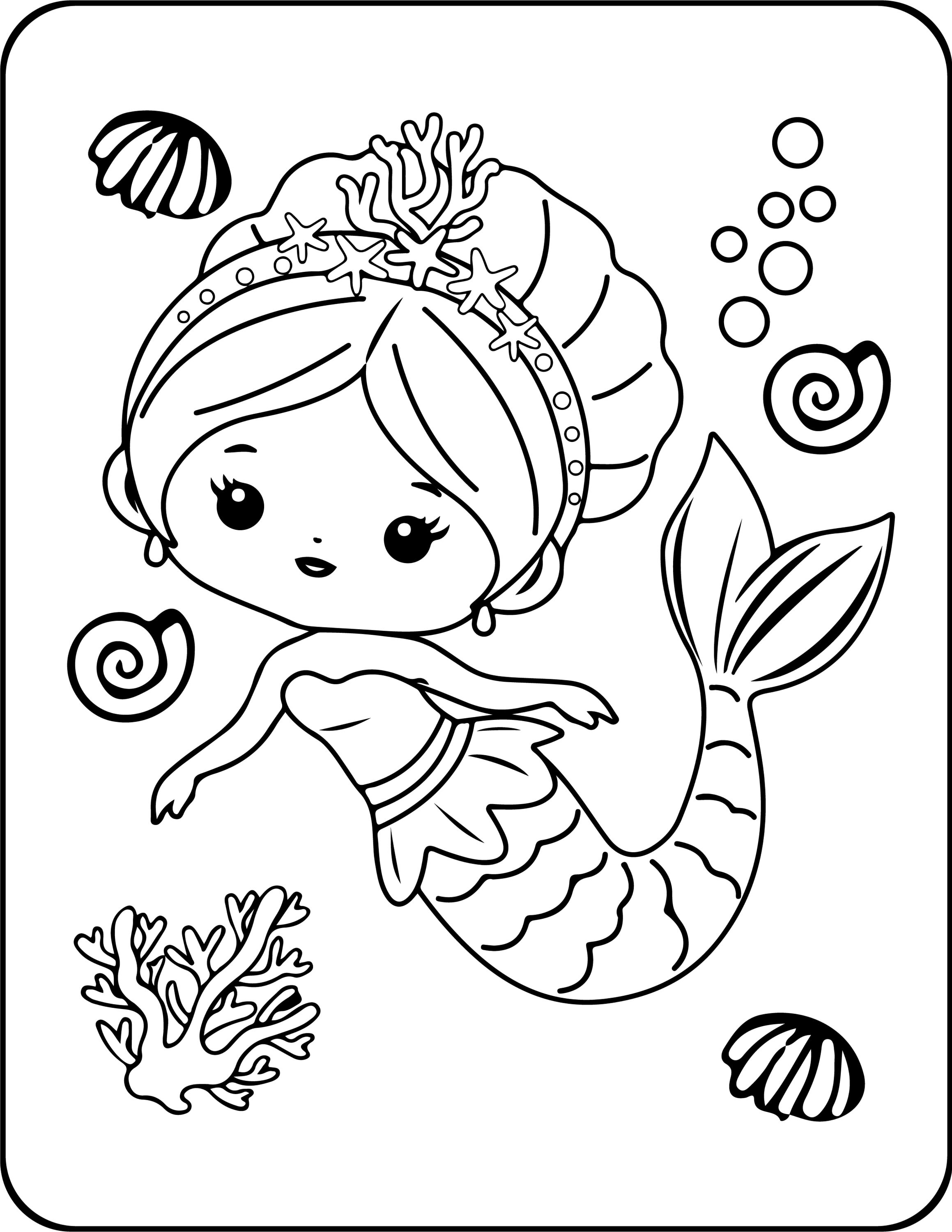 Magical Mermaids Coloring Pages for Kids PDF Digital Download - Etsy