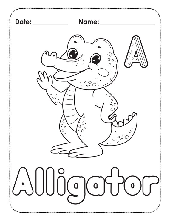 Allie The Alligator Coloring Sheet