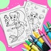 Magical Mermaids Coloring Pages for Kids - PDF Digital Download - Etsy