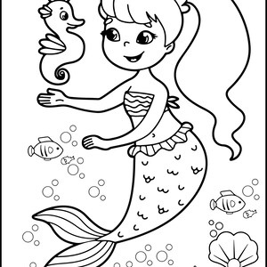 Magical Mermaids Coloring Pages for Kids - PDF Digital Download - Etsy