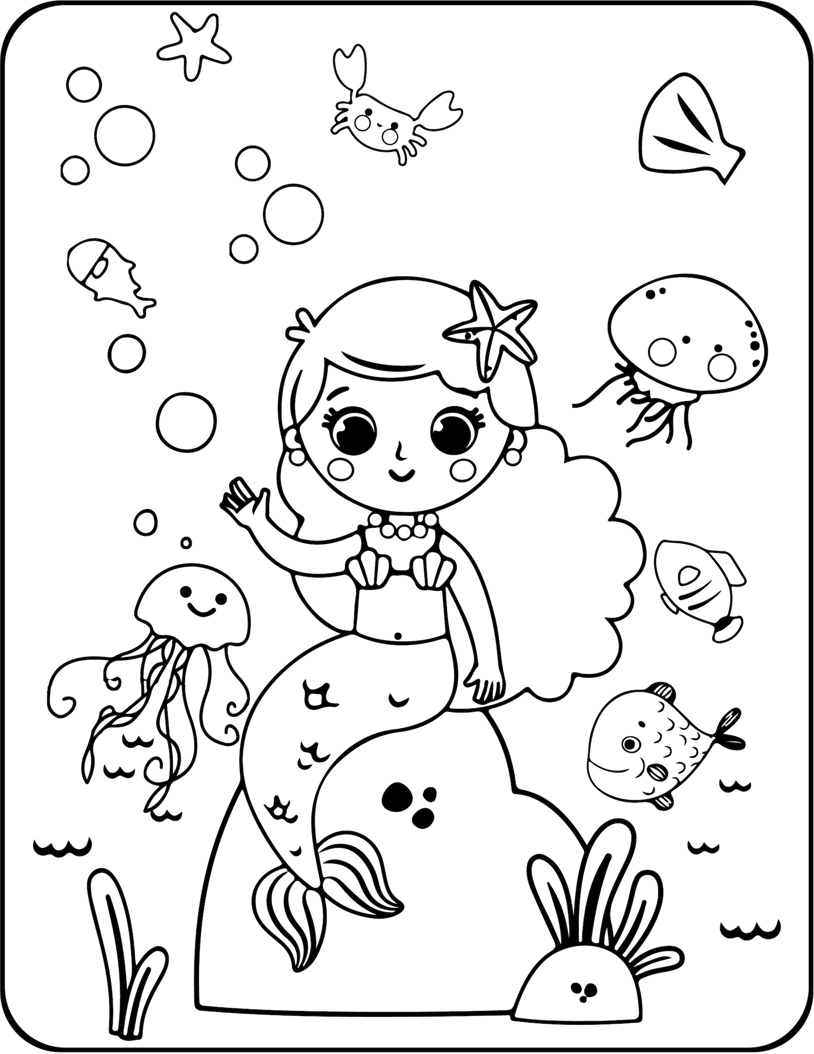 Magical Mermaids Coloring Pages for Kids - PDF Digital Download - Etsy