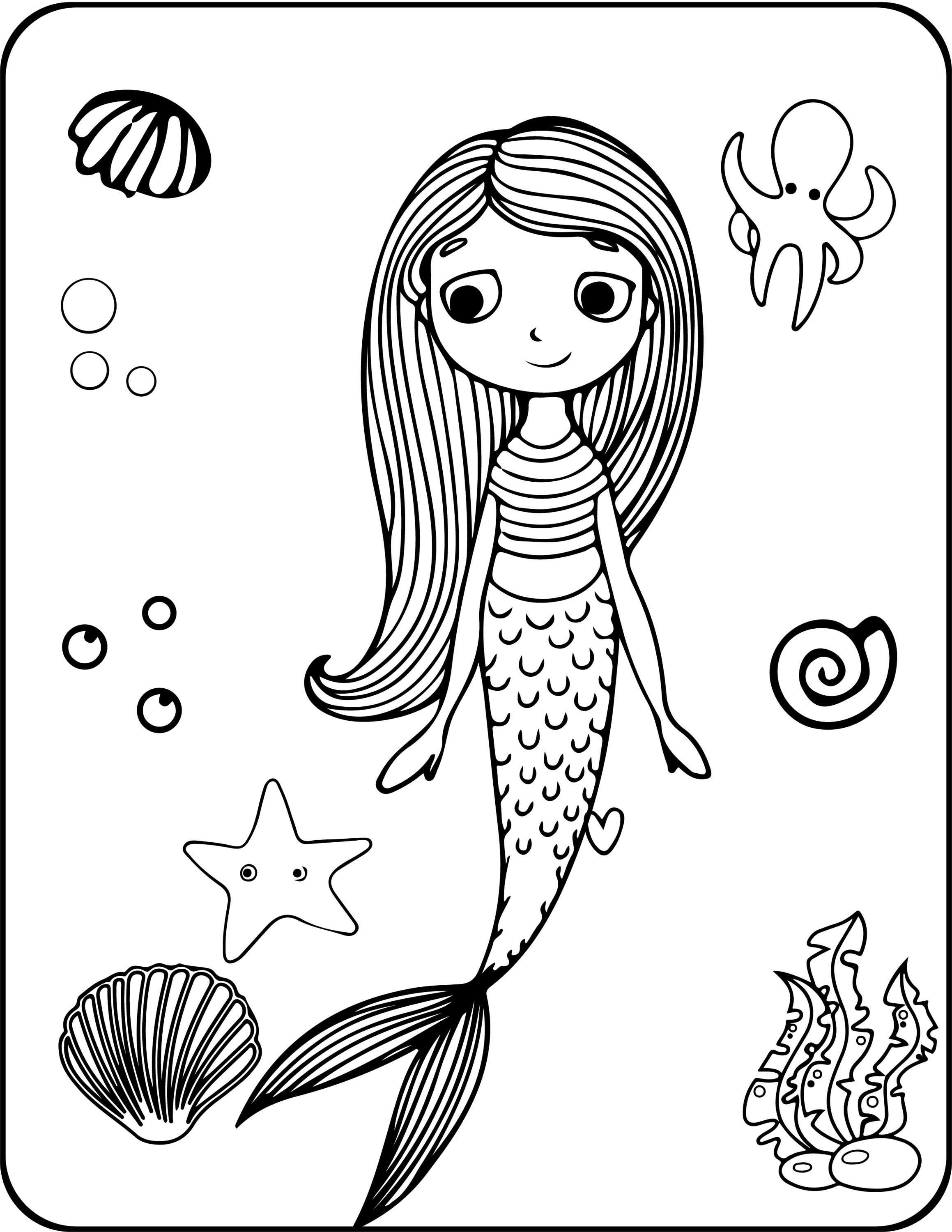 Magical Mermaids Coloring Pages for Kids PDF Digital Download - Etsy
