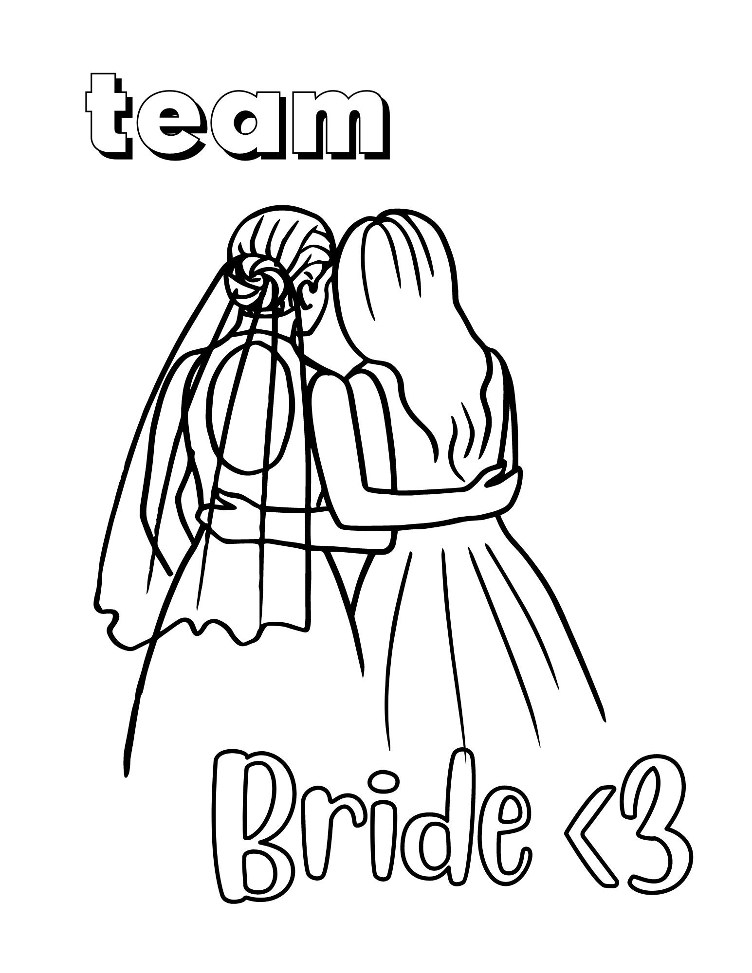 Wedding Coloring Pages Kids Activity Bridal Shower Coloring Book PDF ...