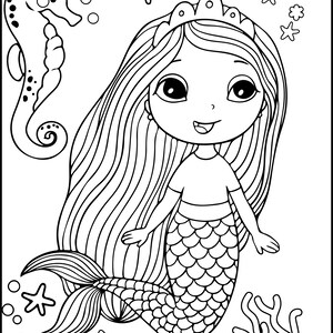 Magical Mermaids Coloring Pages for Kids - PDF Digital Download - Etsy