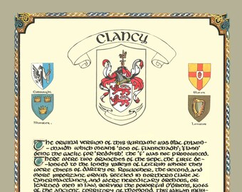 Clancy Coat of Arms - Etsy