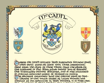 Mccann Coat of Arms - Etsy