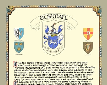 Coat of Arms Gorman - Etsy