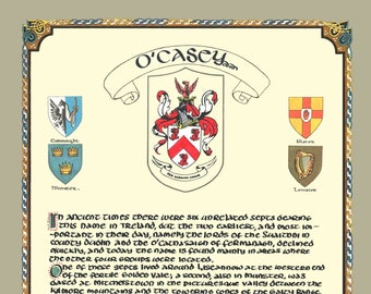 Casey Coat of Arms - Etsy UK