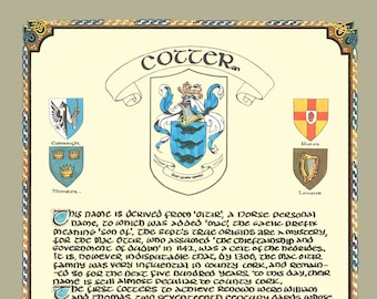 Cotter Coat of Arms - Etsy