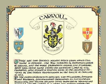 Carroll Coat of Arms - Etsy