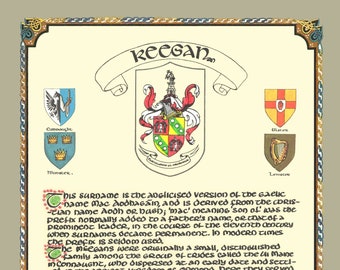 Keegan Coat of Arms - Etsy UK
