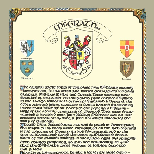 Mcgrath Coat of Arms - Etsy