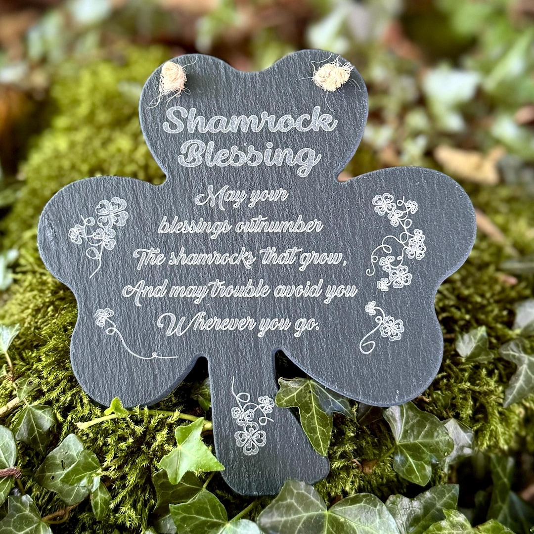 Shamrock Slate Irish Blessing Sign - Etsy