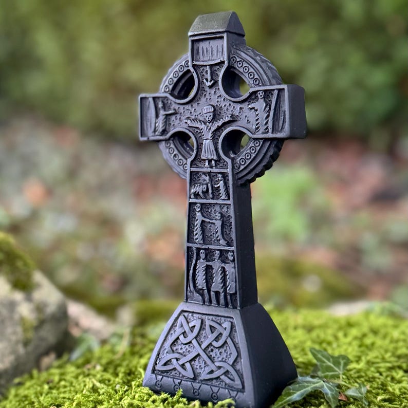 Beautiful Celtic Cross Sculpture Made From Irish Turf Peat Straight ...