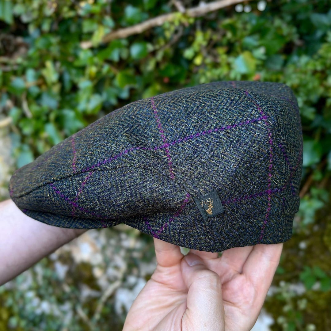 Green Tweed Flat Cap - Etsy