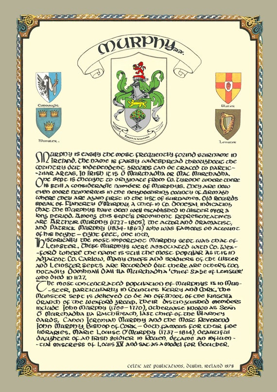 Murphy Family Crest Print - Etsy