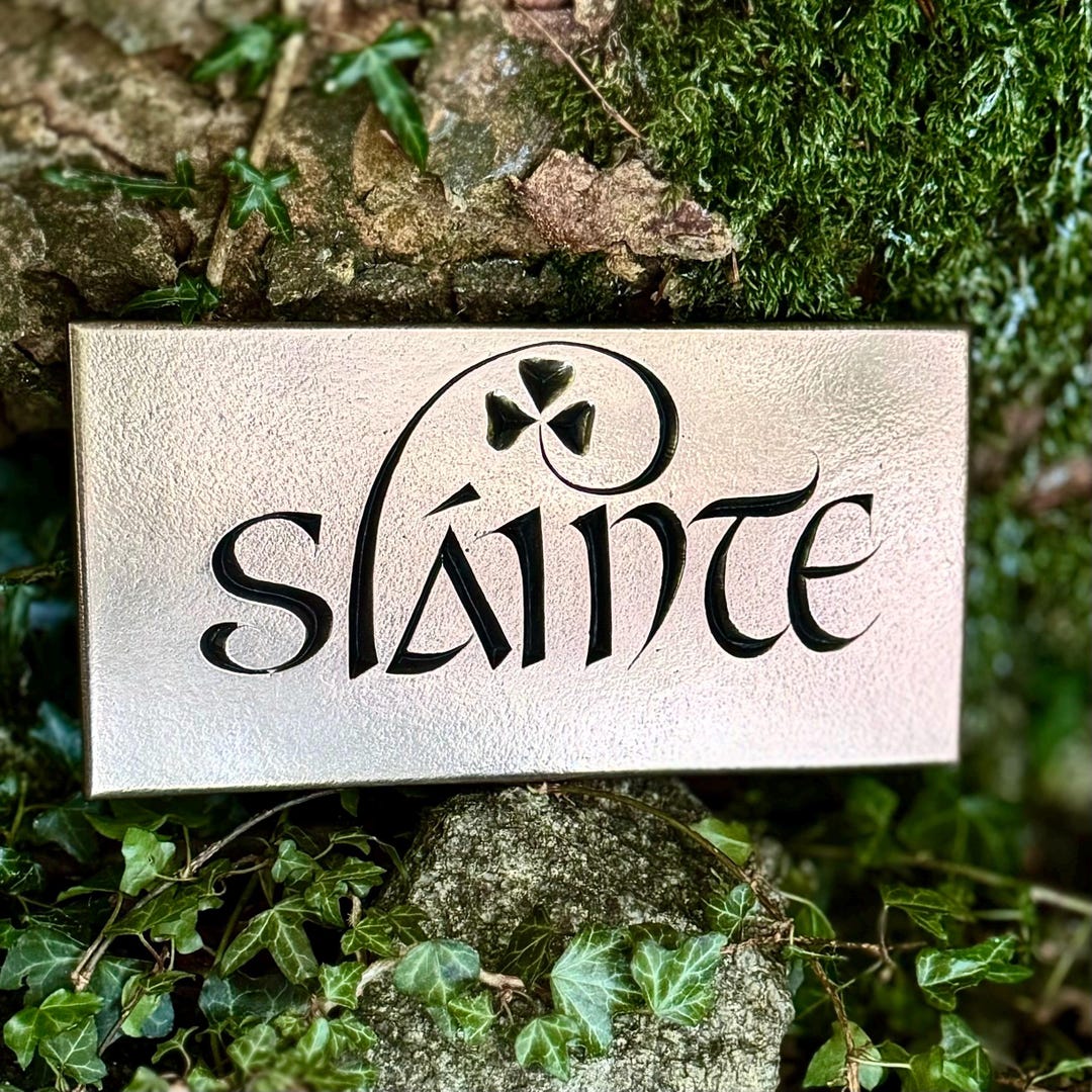 Irish Heritage Gaelic Bronze Sláinte Plaque - Etsy