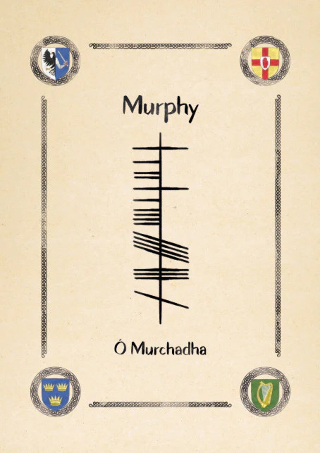 Personalized Ogham Print, Gaelic Language, Family Crest, Irish Names ...