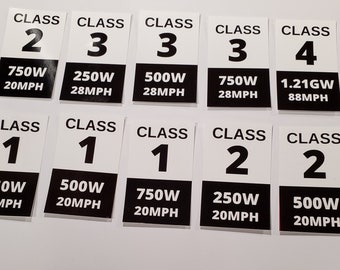Ebike Class Stickers - Etsy
