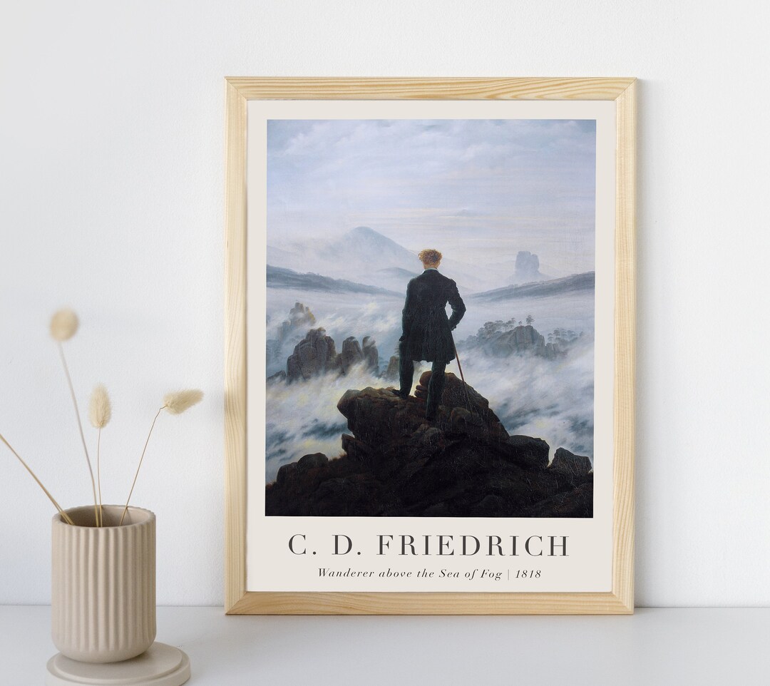 Wanderer Above the Sea of Fog Painting With Text, Caspar David ...