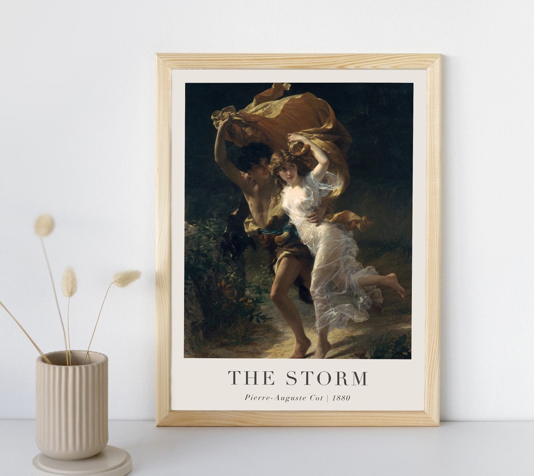 The Storm Painting With Text, Pierre Auguste Cot, Printable Wall Art ...