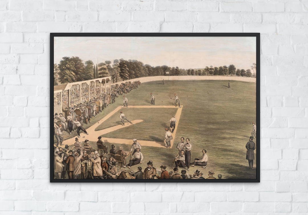 Vintage Baseball Game Printable Poster, Historic Baseball Art Print ...