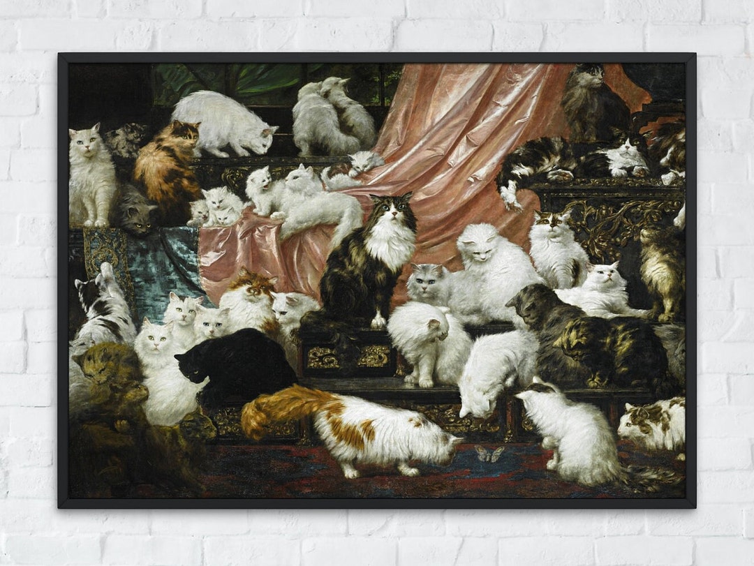 My Wife's Lovers Cat Painting, Carl Kahler, Printable Wall Art Decor ...