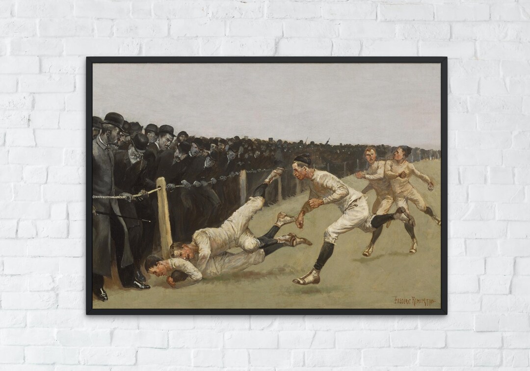 Vintage Football Painting, Digital Football Printable Art, Retro Sports ...