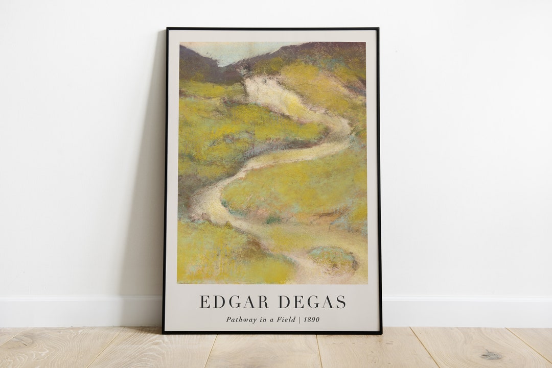 Pathway in a Field Painting With Text, Edgar Degas, Printable Wall Art ...