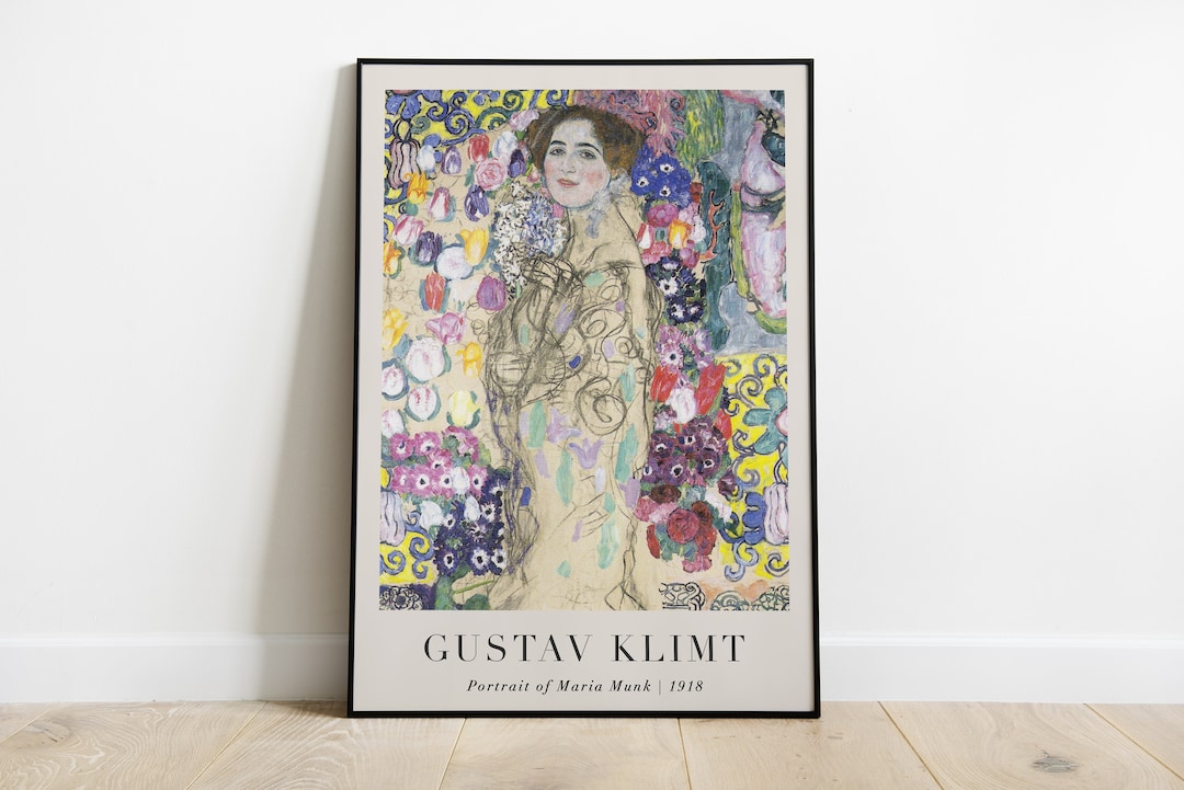 Portrait of Maria Munk Painting, Gustav Klimt, Printable Wall Art ...