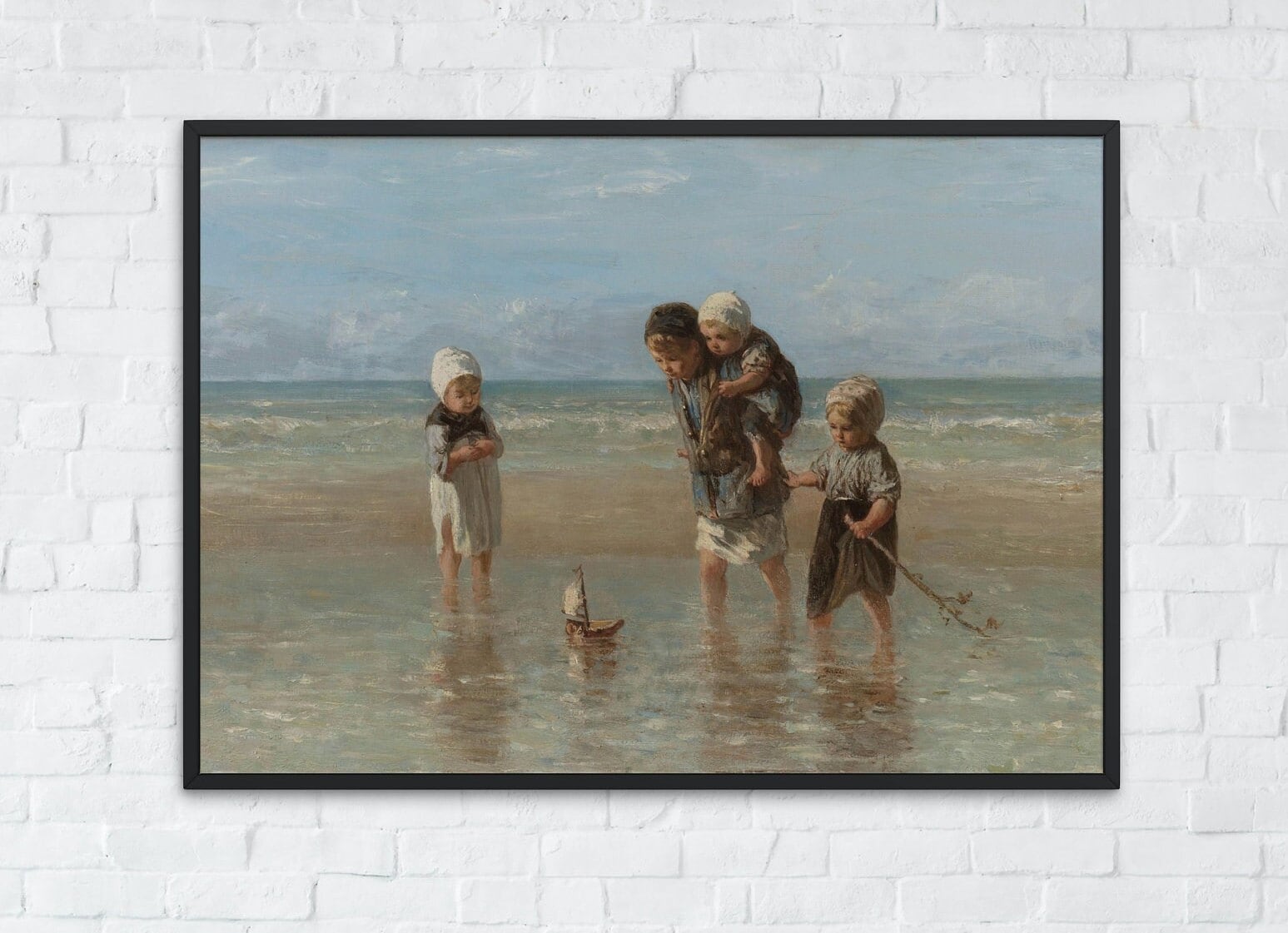 Vintage Siblings Playing Wall Art Print Beach House Coastal - Etsy