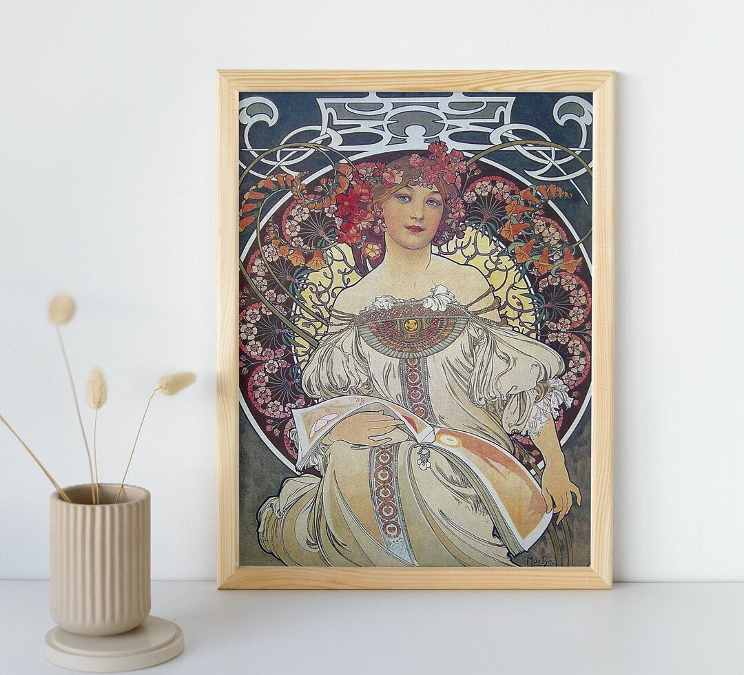 Alphonse Mucha Painting, Printable Wall Art, Famous Alphonse Mucha ...