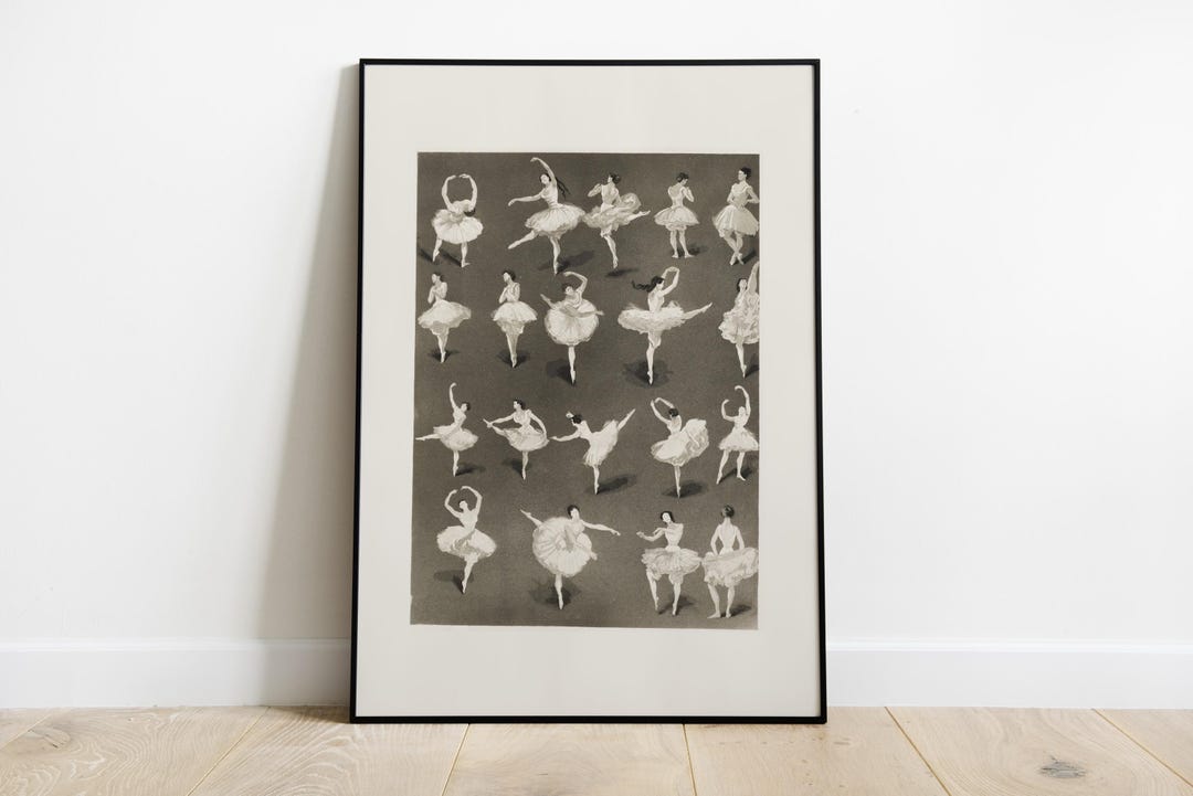 Vintage Ballet Poster, Printable Ballerina Art Print, Ballet Positions ...