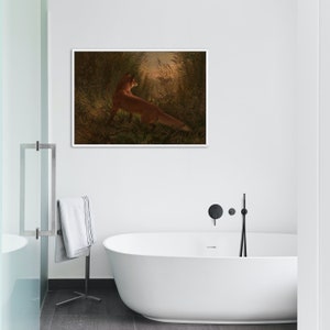 Fox Hunting Wall Art Print, Rustic Animal Fine Art, Vintage Painting ...