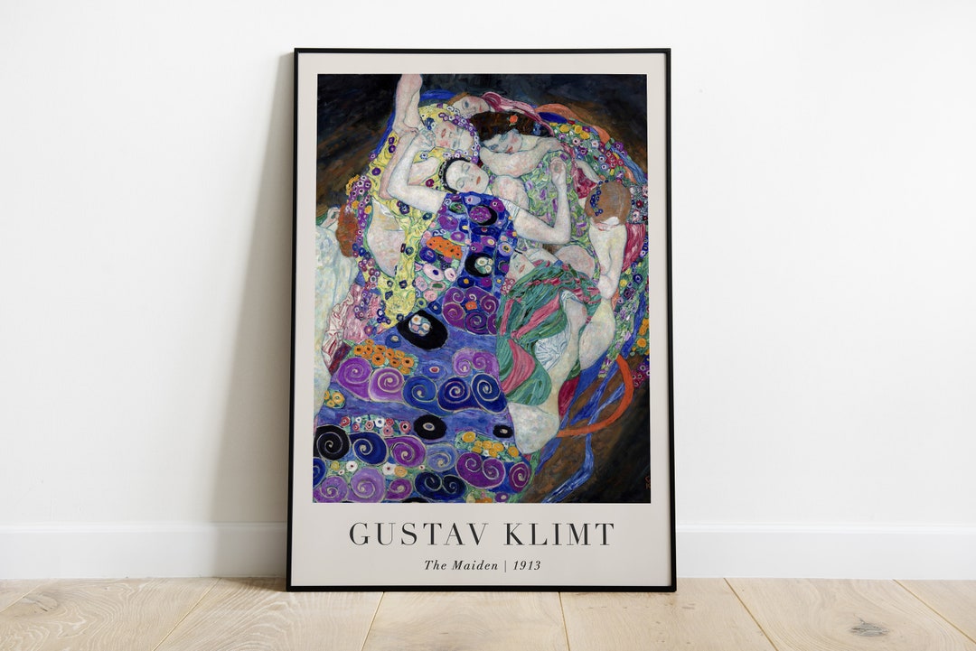 The Maiden Painting With Text, Gustav Klimt, Printable Wall Art, Famous ...
