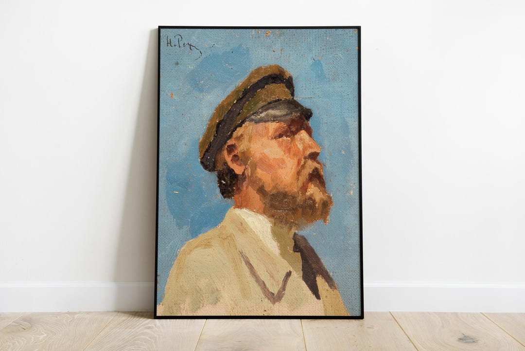 Captain Portrait, Vintage Painting of Man, Printable Wall Art, Eclectic ...