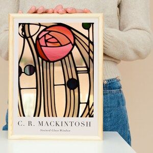 Stained Glass Window With Text, Charles Rennie Mackintosh, Printable ...