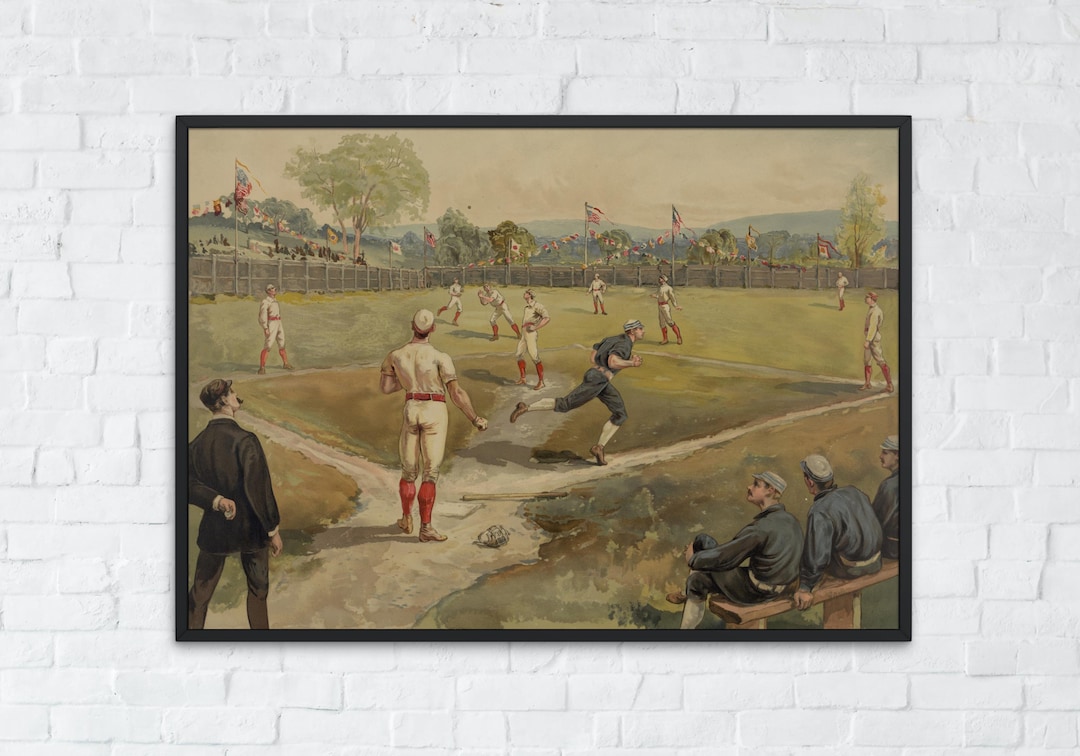 Vintage Baseball Poster Printable, Classic Sports Wall Art, Baseball ...