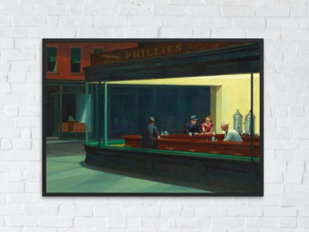 Nighthawks Painting, Edward Hopper, Printable Wall Art Decor, Famous ...
