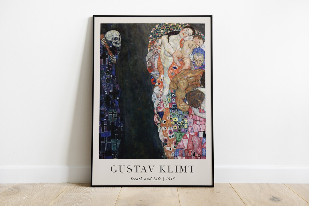 Death and Life Painting With Text, Gustav Klimt, Printable Wall Art ...