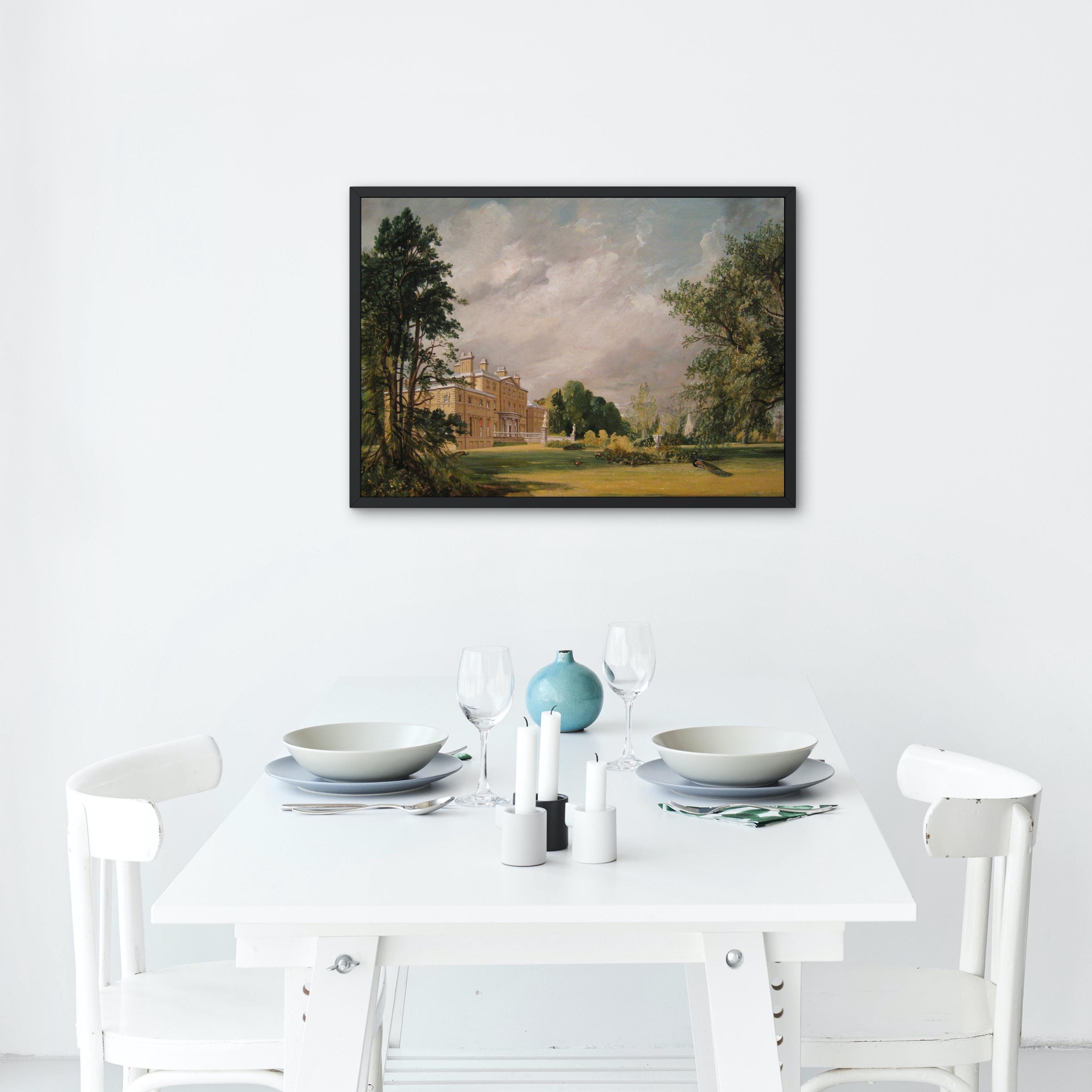 Regency Manor House Printable Art, English Estate Painting, Countryside ...