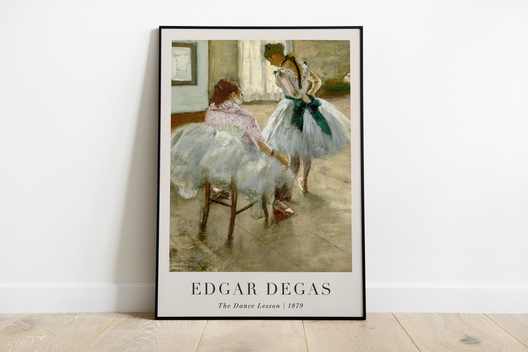 The Dance Lesson Painting With Text, Edgar Degas, Printable Wall Art ...